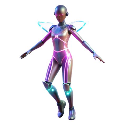 Cybernetic Fairy Futuristic Robot With Wings 54716440 Png