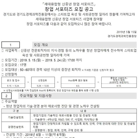 세대융합 신중년 창업 서포터즈 컨설팅 전문가 2차 모집 공모전 대외활동 링커리어