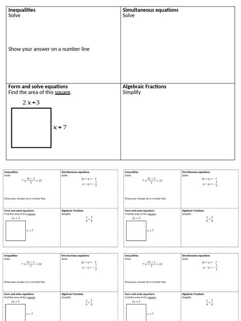 G8 Simultaneous Equations Balancing Pdf