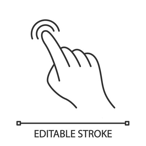 Touchscreen Gesture Linear Icon Point Click X Tap Gesturing Human Hand And Fingers Using