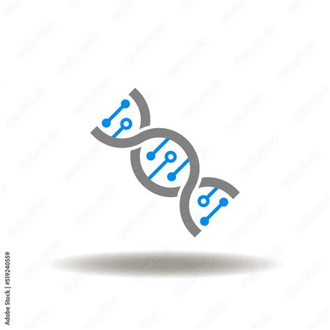 Vector Illustration Of Dna Helix With Genome Map Icon Of Dna