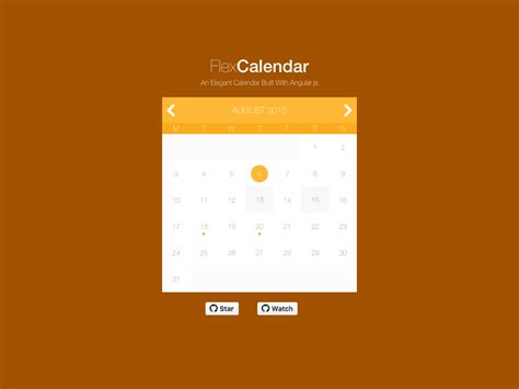 Calendar Widgets From Codepen Calendar Tricks