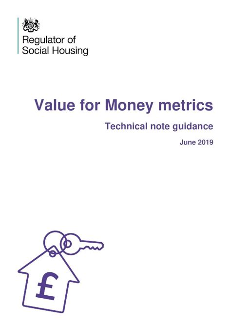 Pdf Value For Money Metrics Gov Uk Value For Money Metrics