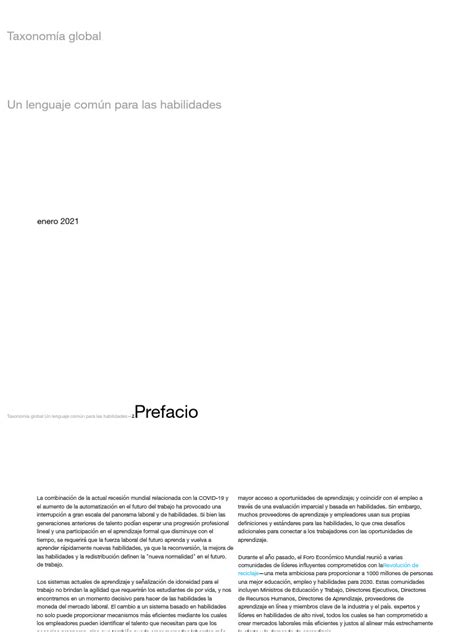 Copia Traducida De 2021 Wef Skills Taxonomy Pdf Inteligencia