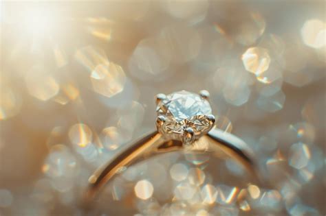 Elegant Closeup Of A Sparkling Diamond Engagement Generative Ai