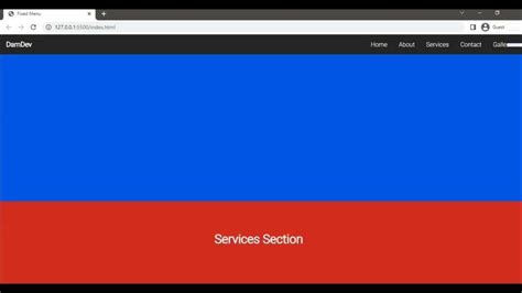 Sticky Navigation Bar On Scroll Using Html And Css Youtube