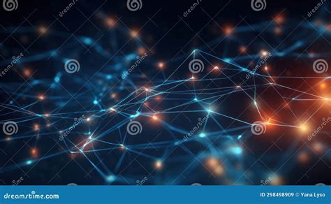 Abstract Technology Background With Spheres And Connecting Lines Interconnected Nodes In