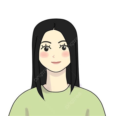 Dibujo De Una Chica Con Cabello Liso