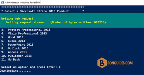 how to download and install office 2013 using powershell