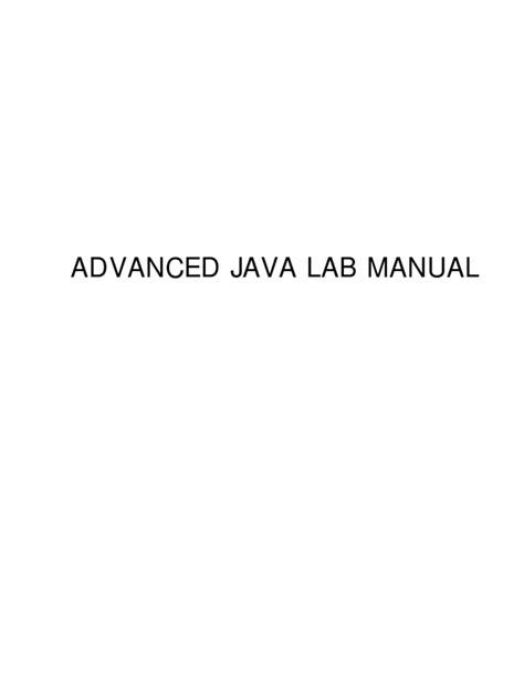 Advanced Java Lab Manual Pdf Java Programming Language Software