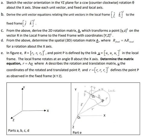 Solved A Sketch The Vector Orientation In The YZ Plane For Chegg