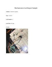Mechatronics Lab Report Docx Mechatronics Lab Report Sample Authors Chandler Stephens Date