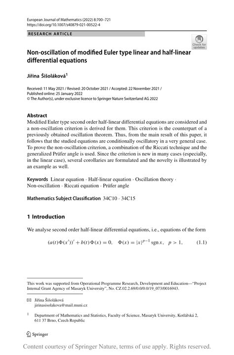 Non Oscillation Of Modified Euler Type Linear And Half Linear Differential Equations