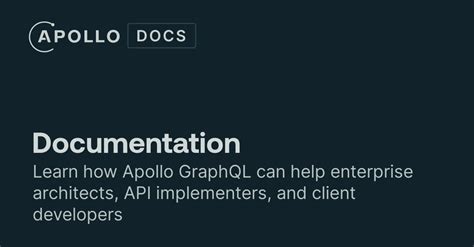 Documentation Apollo Graphql Docs