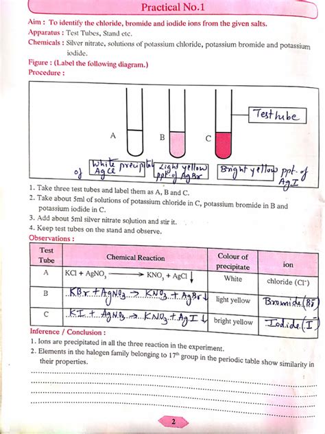 X Science 1 Practical Written Work Pdf