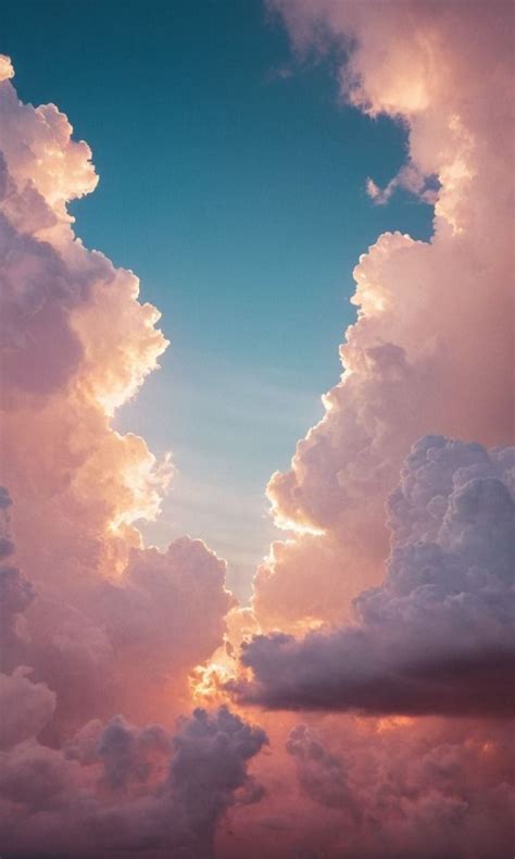 Dreamy Aesthetic Background With Soft Clouds And Ethereal Lighting