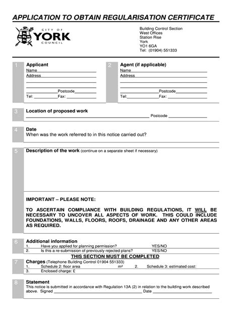 Fillable Online Application To Obtain Regularisation Certificate Fax Email Print Pdffiller