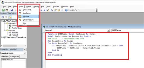 Cara Menjumlah Cell Berdasarkan Warna Di Excel