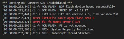 issue accessing external nor flash when ble is enabled in zephyr with nrfconnect in vscode