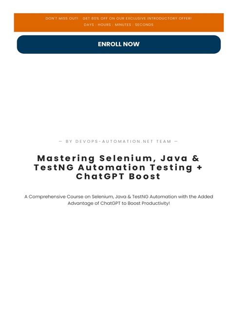 Mastering Selenium Comprehensive Course For Web Application Testing Pdf