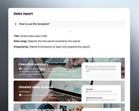Sales Report Free Template Craft