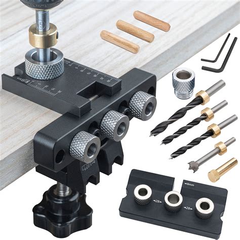 3 In 1 Dowel Jig Kit Pocket Hole Jig With Adjustable Woodworking