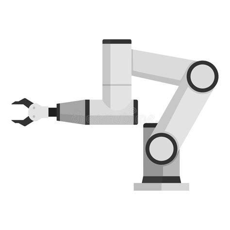 Automated Industrial Robotic Arm Isolated Stock Vector Illustration Of Connected Intelligence
