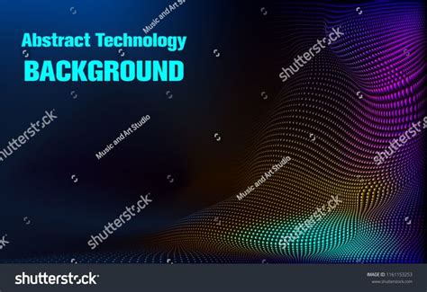 Abstract Technology Backgrounddigital Particle Waveswavy Particle Stock