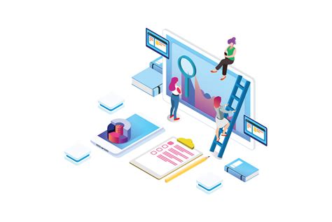 Isometric Expert Team For Data Analysis Business Statistic Management Consulting Marketing