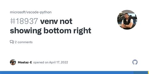 Venv Not Showing Bottom Right Issue Microsoft Vscode Python GitHub