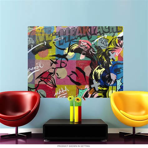 Fearless Heartache Kiss Comic Pop Art Wall Decal Retro Planet