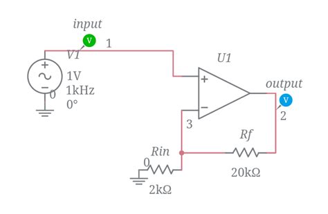 Non Inverting Amplifier Multisim Live