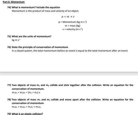 Mechanics A Level Physics Knowledge Book Teaching Resources