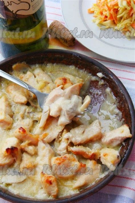 Куриная грудка с грибами в сливочном соусе Рецепт Кулинария Еда Грибы в сливочном соусе
