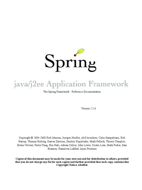 Spring Reference Pdf Spring Framework Enterprise Java Beans