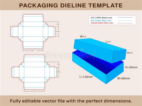T Box Template Rectangle Box Dieline Template Stock Vector Illustration Of Horizontal