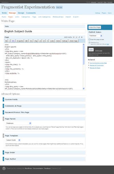 The Code4lib Journal Wordpress As A Content Management System For A