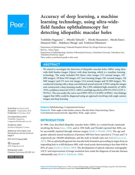 Pdf Accuracy Of Deep Learning A Machine Learning Technology Using Ultra Wide Field Fundus