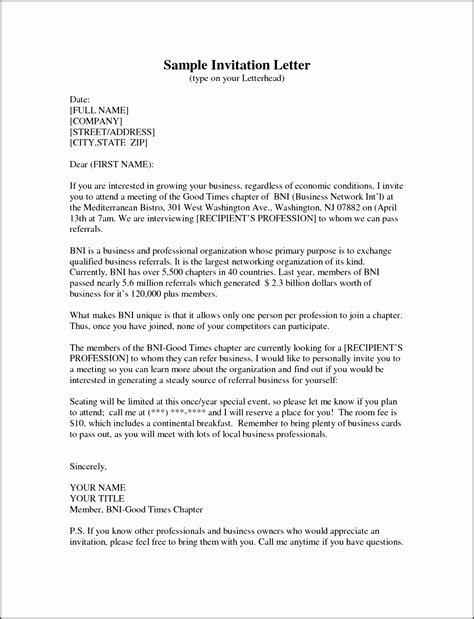 Formal Invitation Letter For Event Guest Template Printable Templates