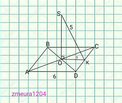 Точка S що не лежить у площині квадрата Abcd віддалена від кожної з його сторін на 5 см