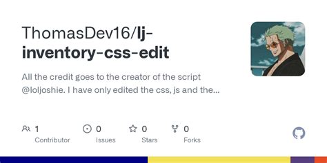 Github Thomasdev16lj Inventory Css Edit All The Credit Goes To The
