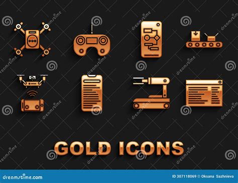 Set Computer Api Interface Conveyor Belt With Cardboard Box Software