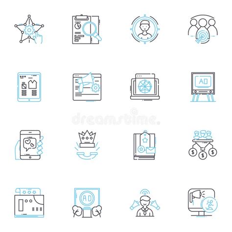 Email Media Linear Icons Set Inbox Compose Send Receive Attachments Drafts Spam Line