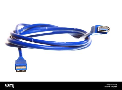USB Cable Isolated On White Stock Photo Alamy