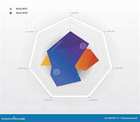 Vector Graph Polygon Diagram With Volumetric Elements On A Light