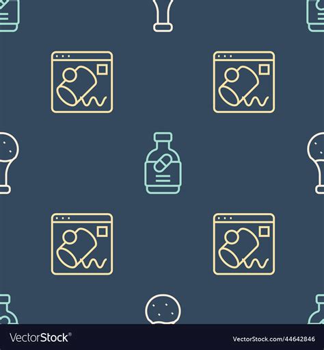 Set Line Test Tube Data Visualisation Royalty Free Vector