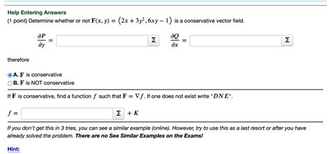 Solved Help Entering Answers 1 Point Determine Whether Or Chegg Com