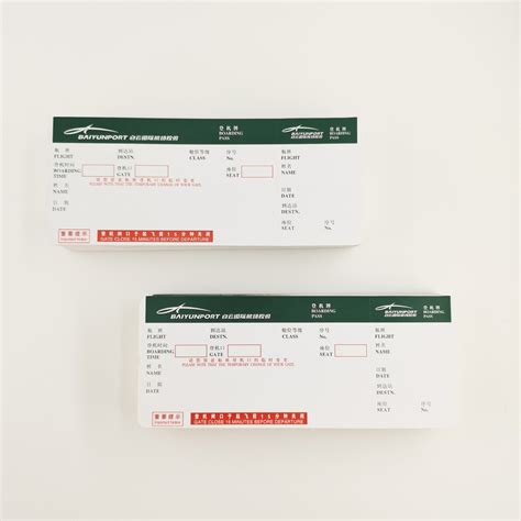 Flight Booking Paper Boarding Pass Airline Ticket Printing China