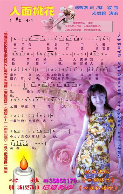 人面桃花 彩谱 歌谱简谱网