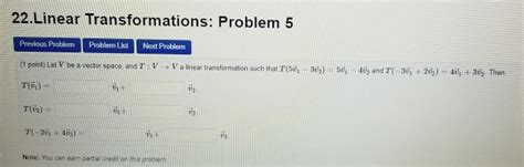 Solved 22linear Transformations Problem 5 Previous Problem
